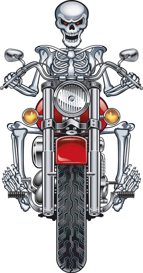 Skeleton Riding Motorcycle Vector Illustration Stock Vector ...