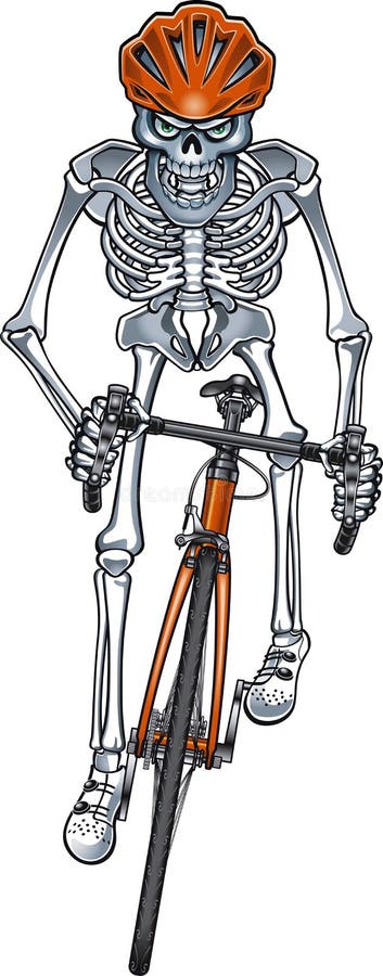 Human Skeleton Riding Racing Bicycle Stock Vector - Illustration of ...