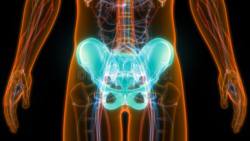 Human Skeleton System Pelvis Bone Joints Anatomy Stock Illustration ...