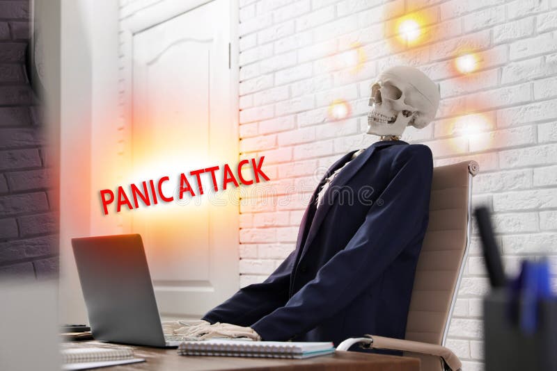 Human Skeleton at Table with Laptop. Use Information Safely! Beware of ...