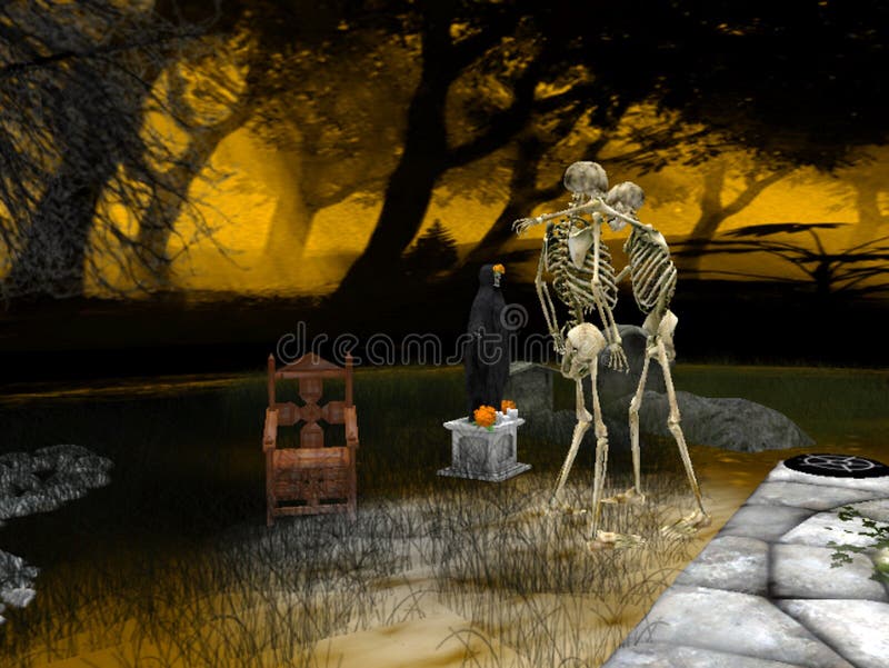 Human Skeletons in a Dance Macabre. Stock Photo - Image of death, scary ...