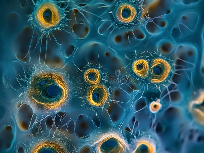 Human Skin Cells Under a Microscope Stock Photo - Image of human ...