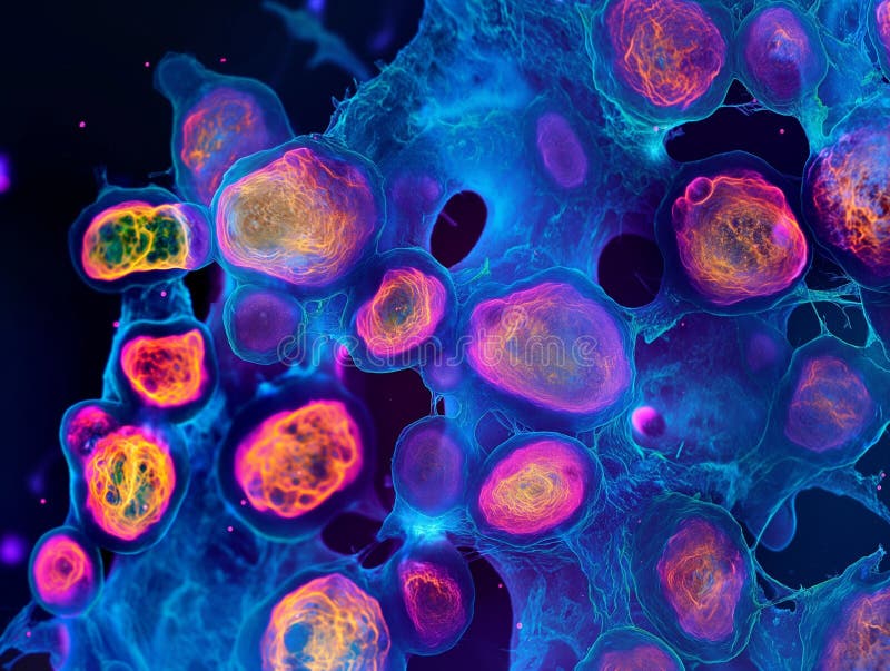 Human Skin Cells Under a Microscope Stock Photo - Image of background ...