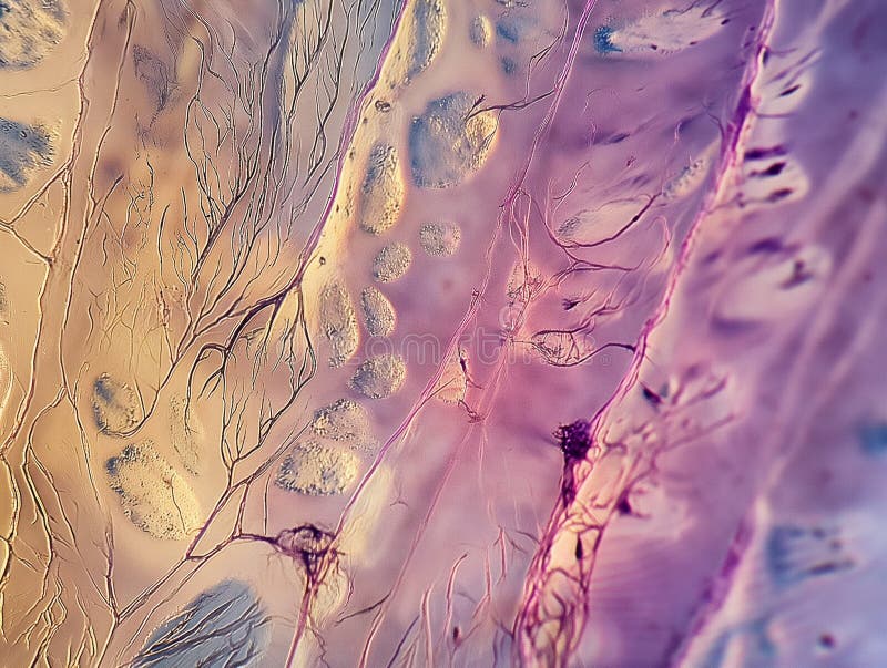 Human Skin Cells Under a Microscope Stock Photo - Image of scientific ...