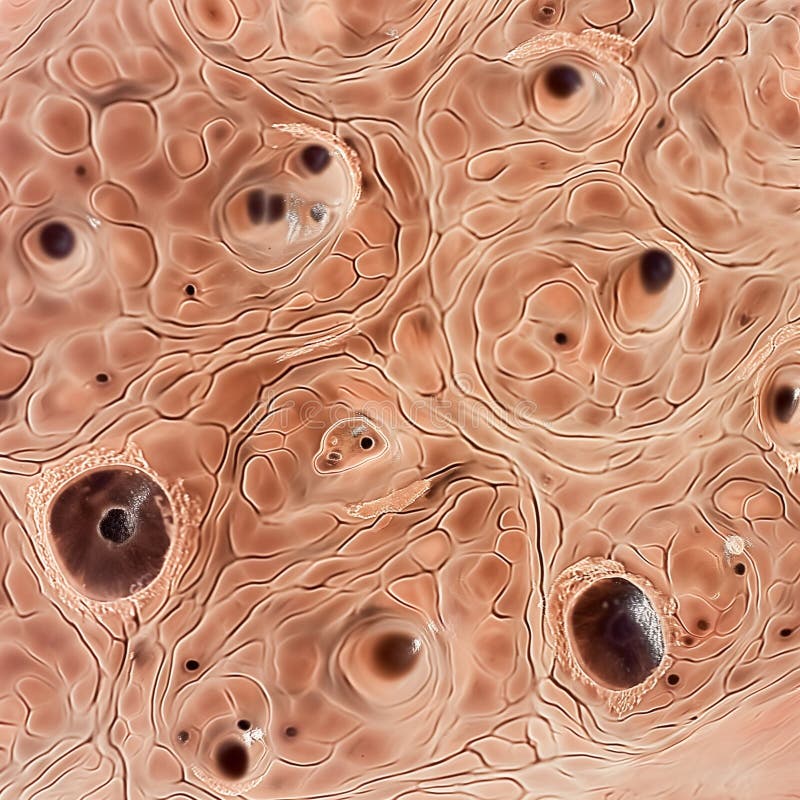 Human Skin Cells Under a Microscope Stock Photo - Image of microbiology ...