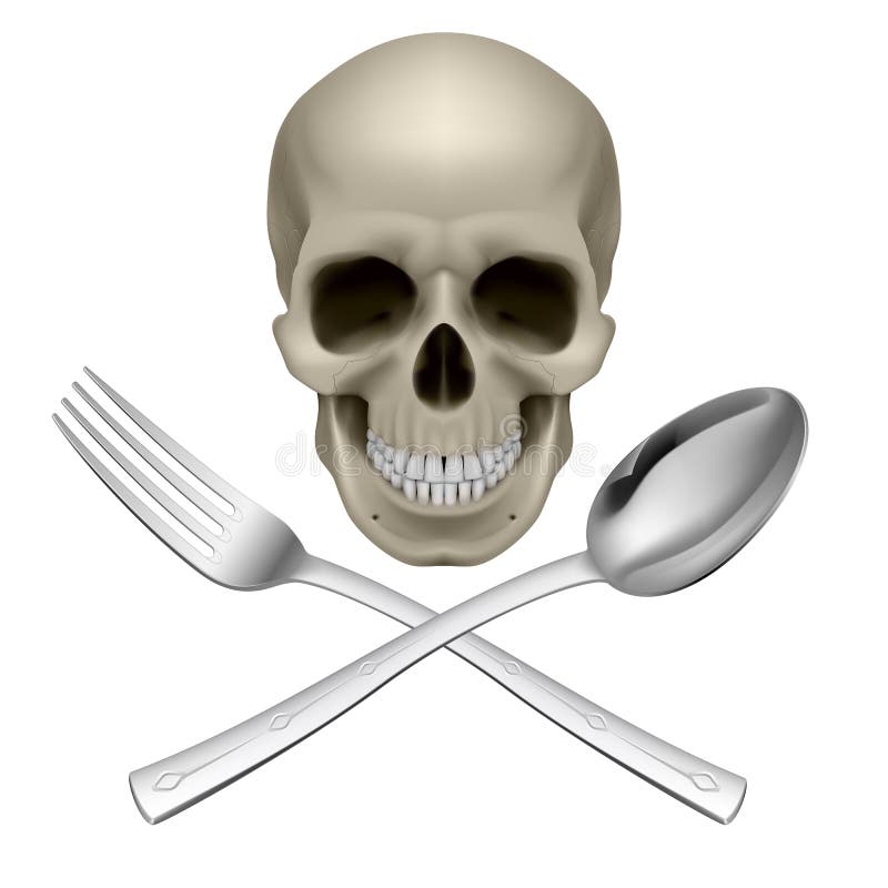 The Skull in Toque and Crossed Knife and Fork Stock Vector ...