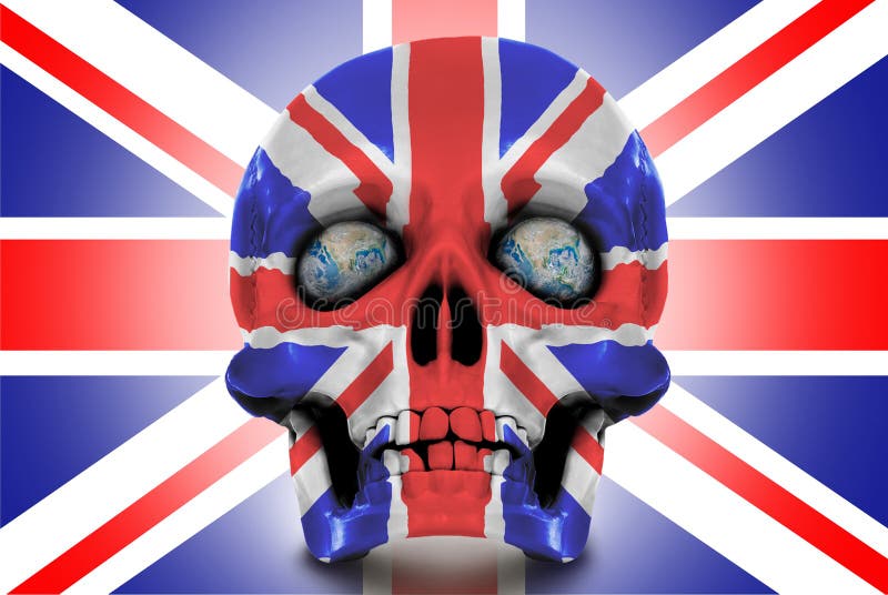 Human Skull Against the Union Jack Stock Image - Image of concept ...
