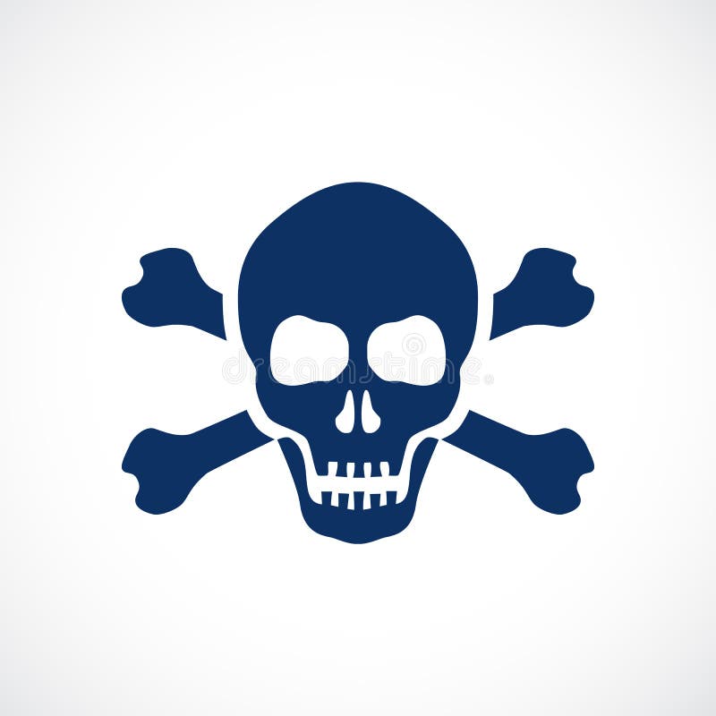 Human Skull and Bones Danger Symbol Stock Vector - Illustration of ...