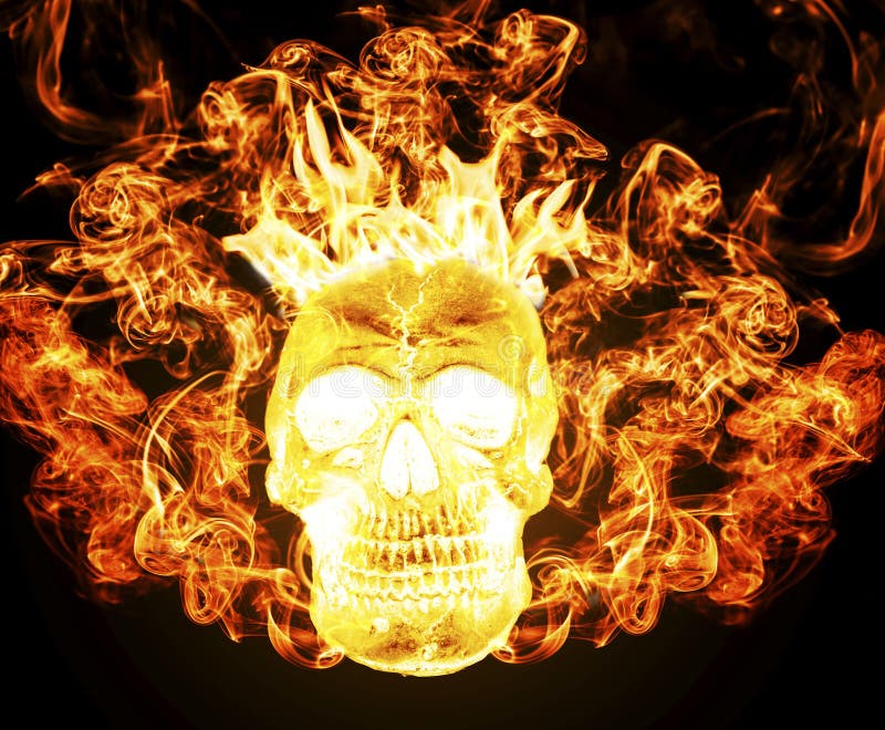 Human Skull Fire Hell Stock Illustrations – 576 Human Skull Fire Hell ...