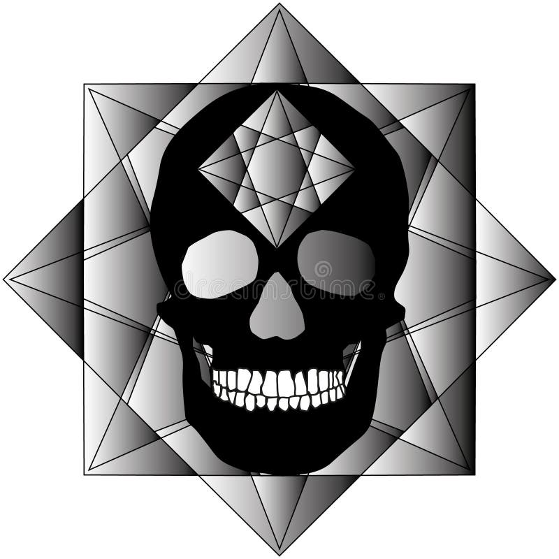 Human Skull Geometry and Design Stock Illustration - Illustration of ...
