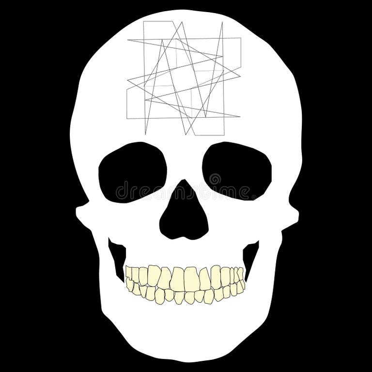 Human Skull Geometry and Design Stock Illustration - Illustration of ...