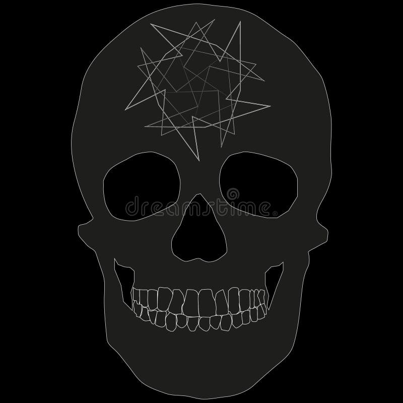 Human Skull Geometry and Design Stock Illustration - Illustration of ...