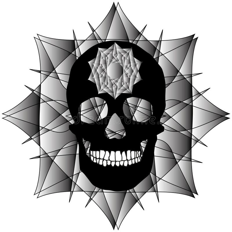 Human Skull Geometry and Design Stock Illustration - Illustration of ...