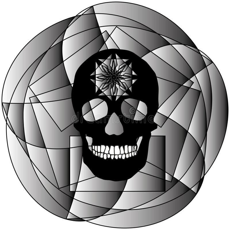 Human Skull Geometry and Design Stock Illustration - Illustration of ...