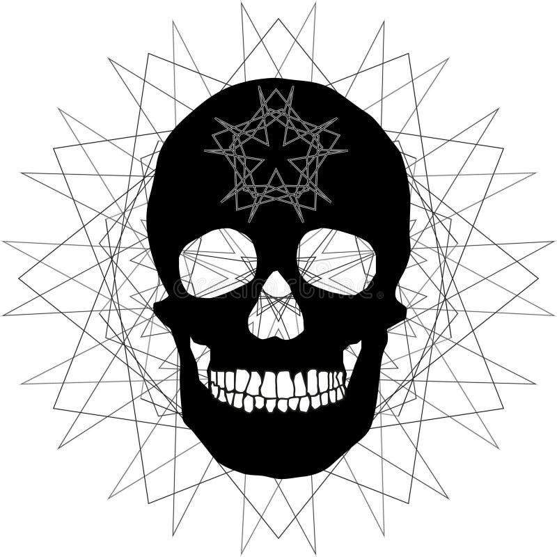 Human Skull Geometry and Design Stock Illustration - Illustration of ...