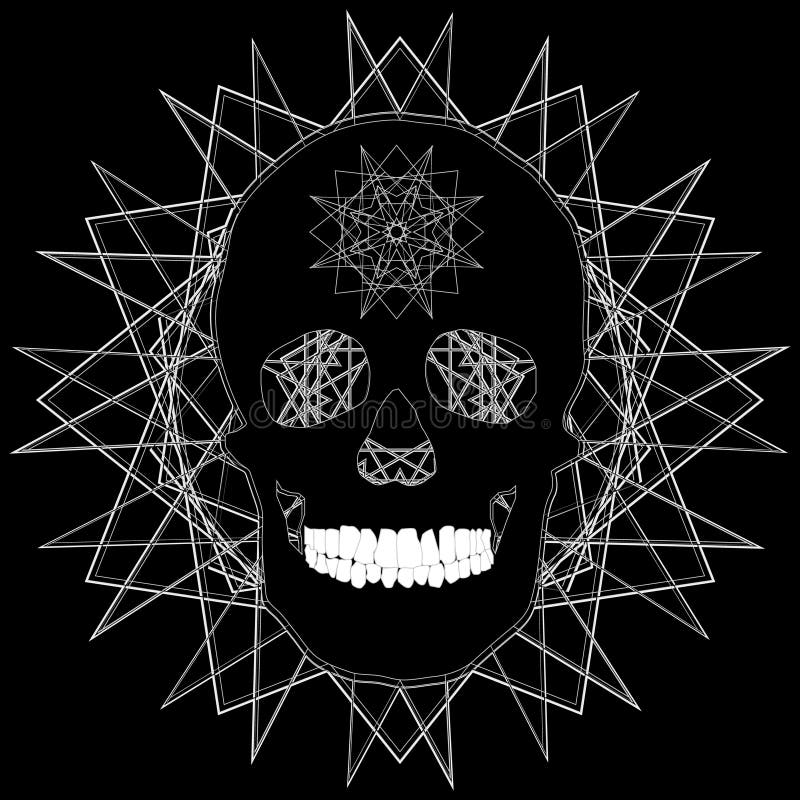 Human Skull Geometry and Design Stock Illustration - Illustration of ...