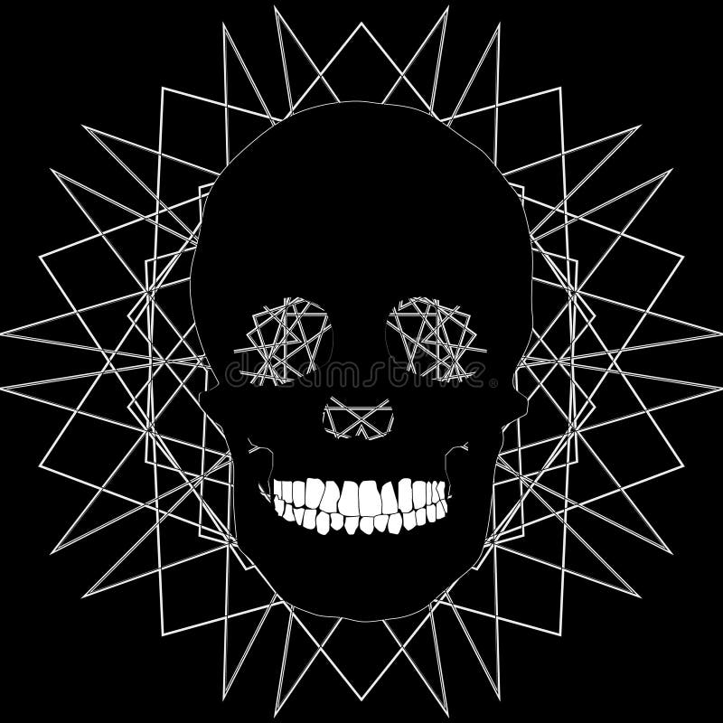 Human Skull Geometry and Design Stock Illustration - Illustration of ...