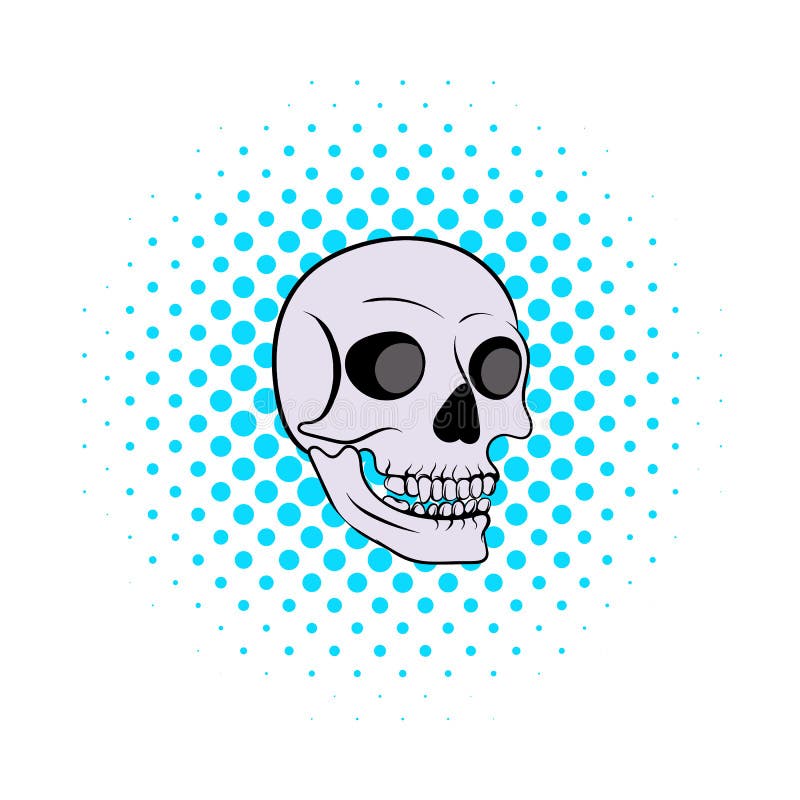 Human Skull Icon, Comics Style Stock Vector - Illustration of comics ...