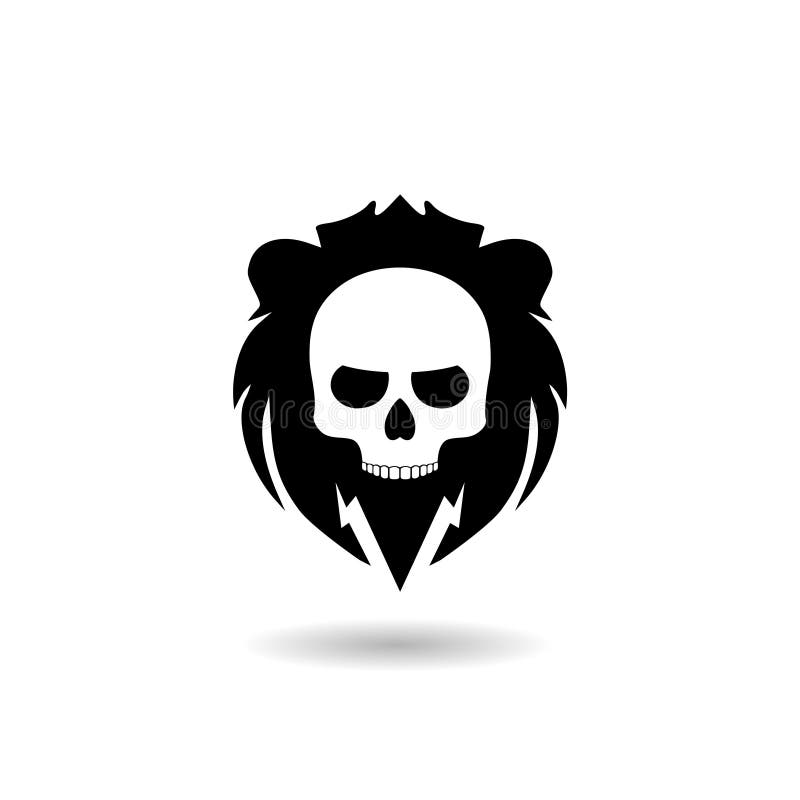Human Skull Logo with Shadow Stock Vector - Illustration of shadow ...