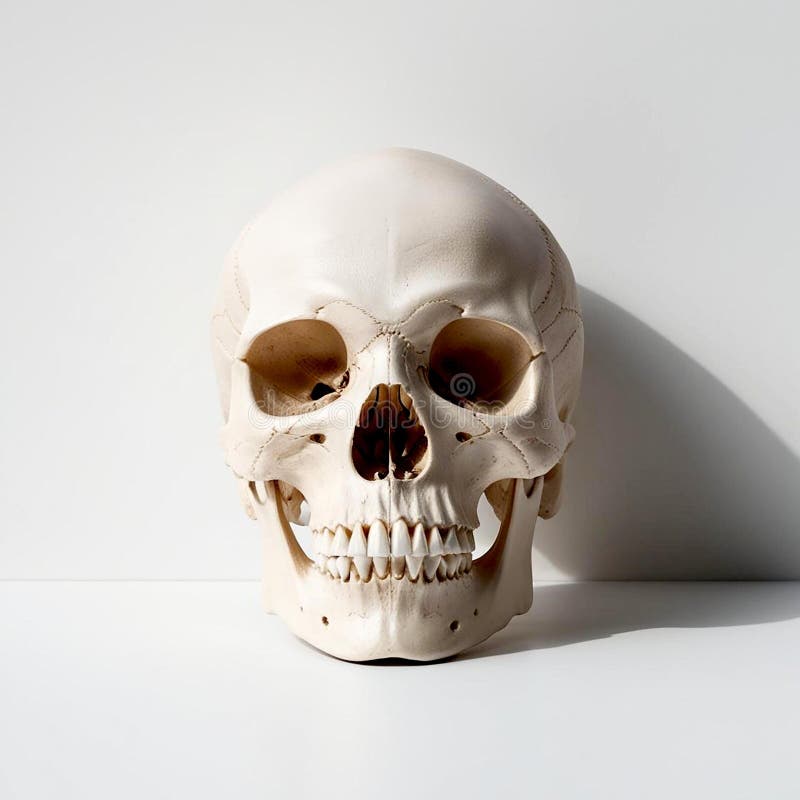 Human Skull Model on a White Isolate Background, Realistic Anatomical ...