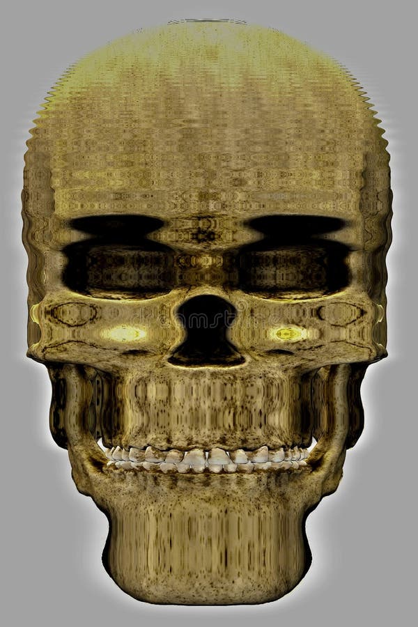 Human Skull Reflecting in Water Stock Illustration - Illustration of ...