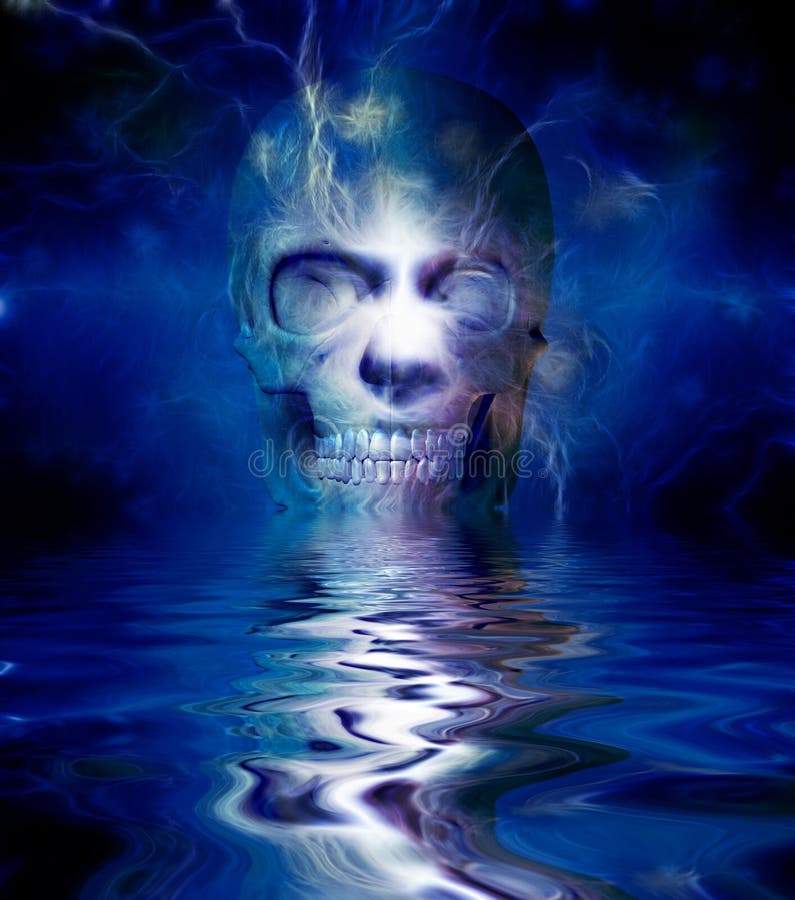 Skull Reflection stock illustration. Illustration of horror - 114413748