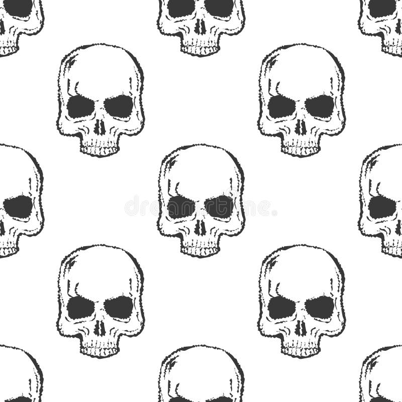 Human Skull Seamless Pattern Vector Illustration Stock Vector ...