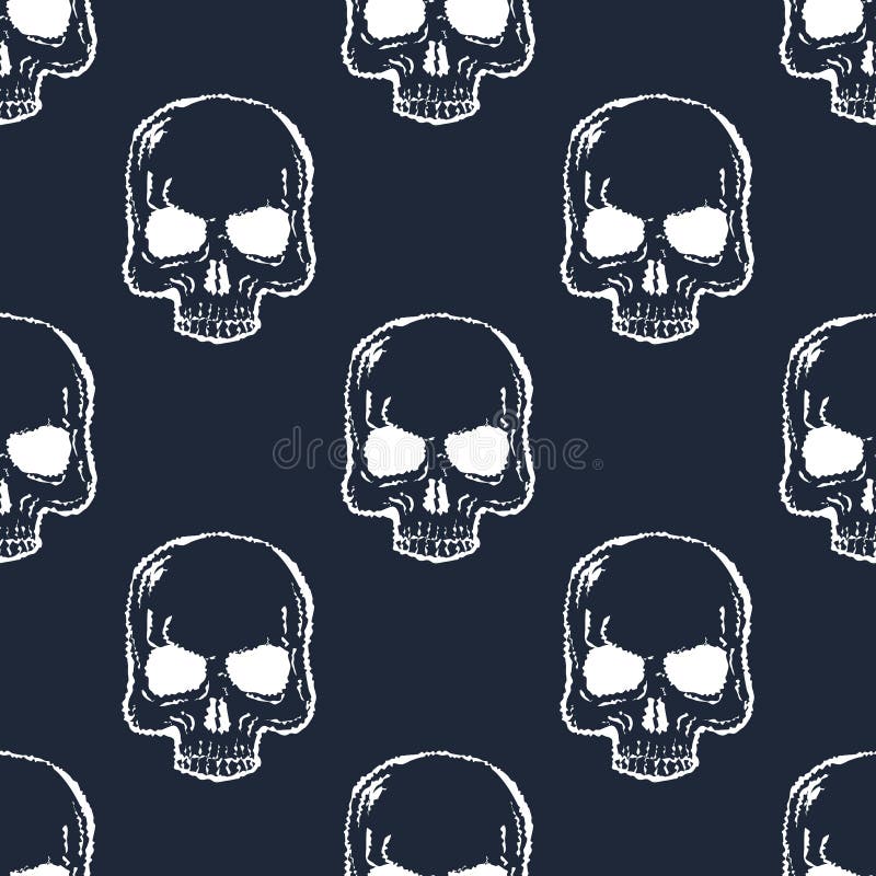 Human Skull Seamless Pattern Vector Illustration Stock Vector ...