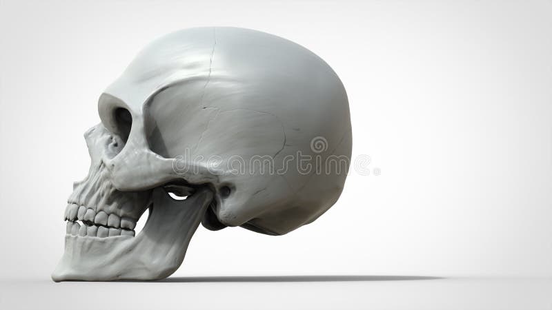 Skull with Jaw Side View stock illustration. Illustration of material ...
