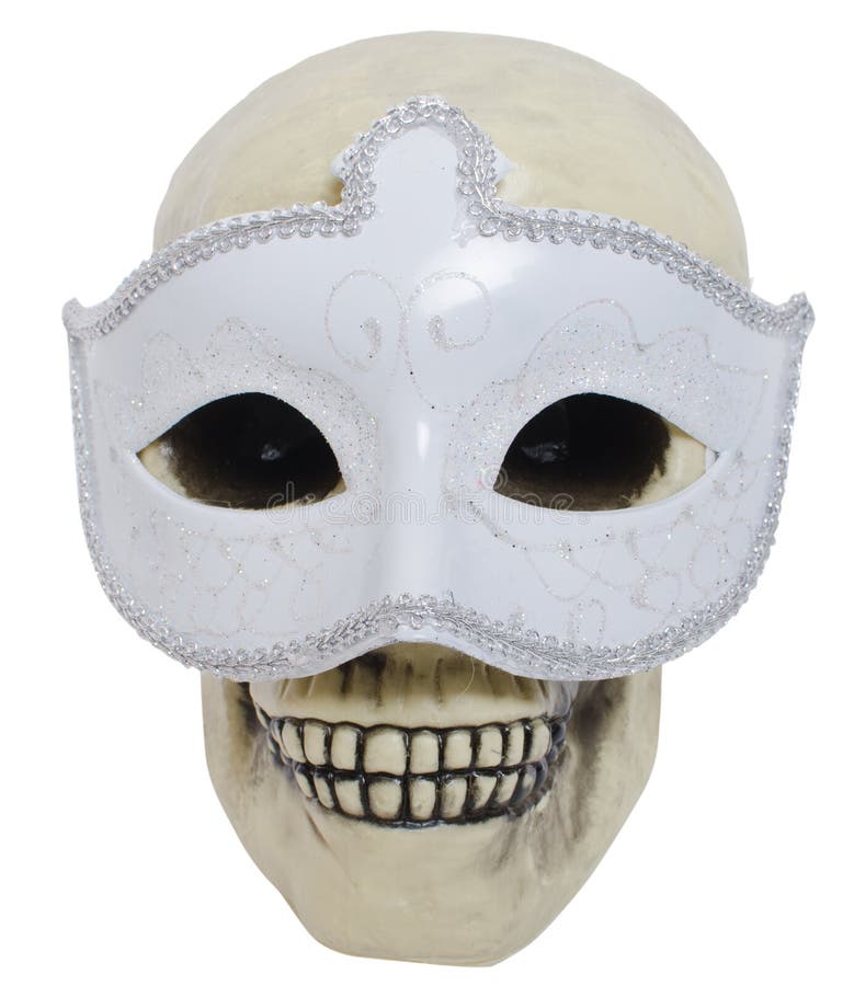 Human skull wearing a mask stock image. Image of eyes - 33864469