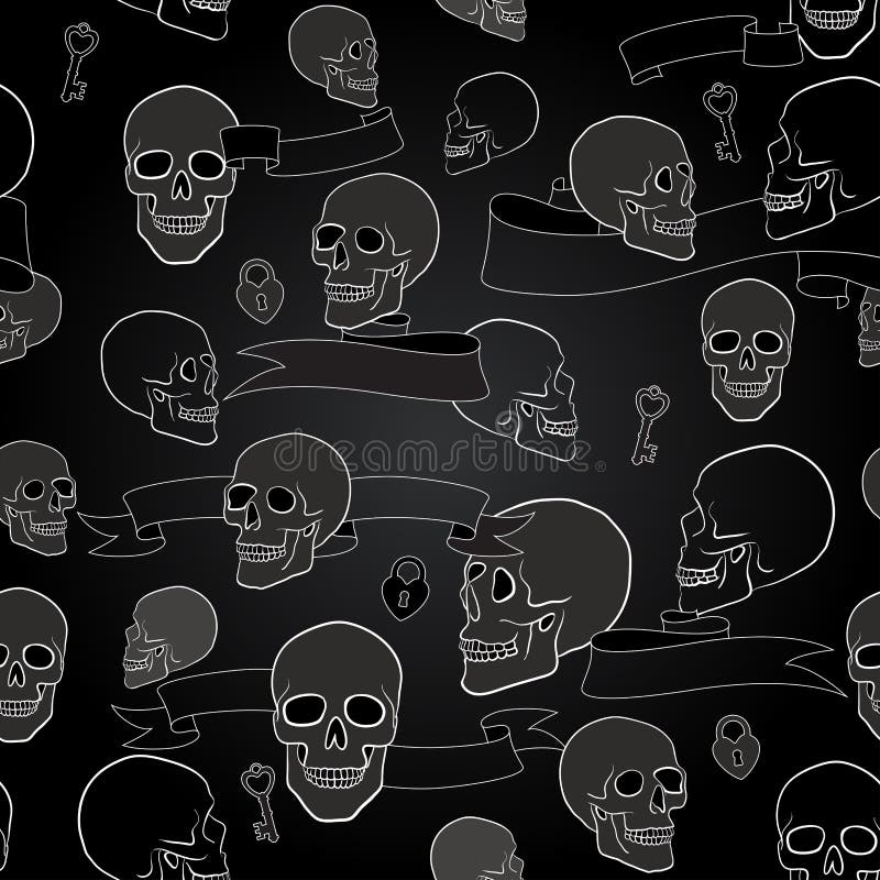 Human Skulls Seamless Pattern Stock Vector Illustration Of Icon