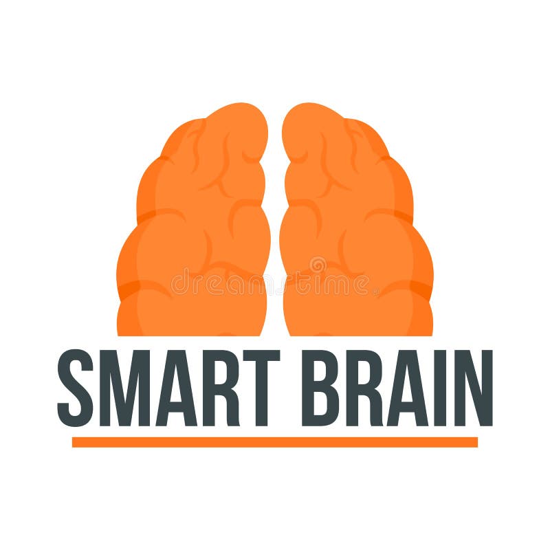 Human Smart Brain Logo, Flat Style Stock Vector - Illustration of ...