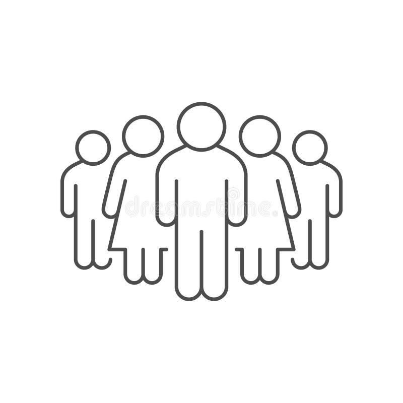 Human Society Line Outline Icon Stock Illustration - Illustration of ...