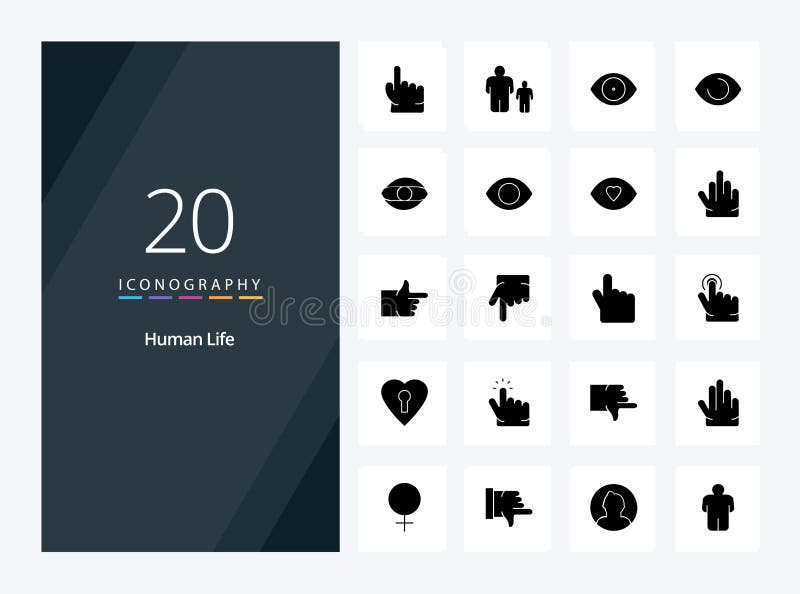 20 Human Solid Glyph Icon for Presentation Stock Vector - Illustration ...