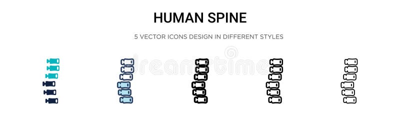 Human Spine Icon in Filled, Thin Line, Outline and Stroke Style. Vector ...