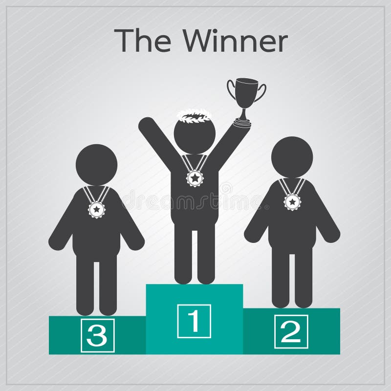 Human Standing on Competition Podium Stock Vector - Illustration of ...