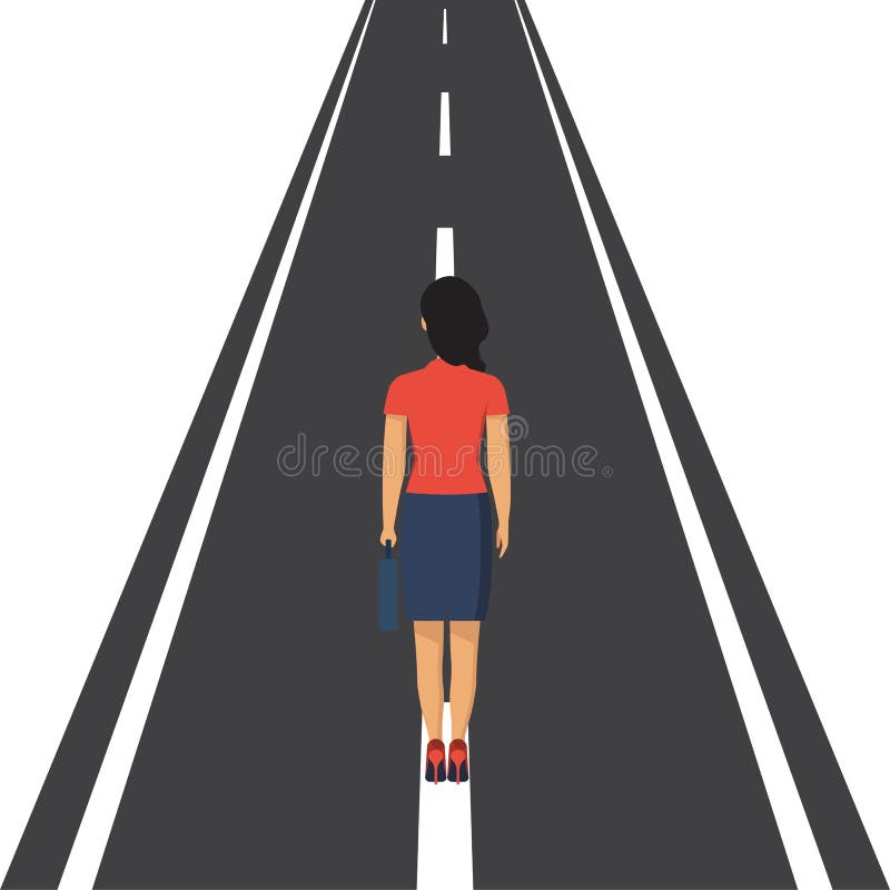 Human is Standing on Road Vector Concept. Way Forward. Business ...