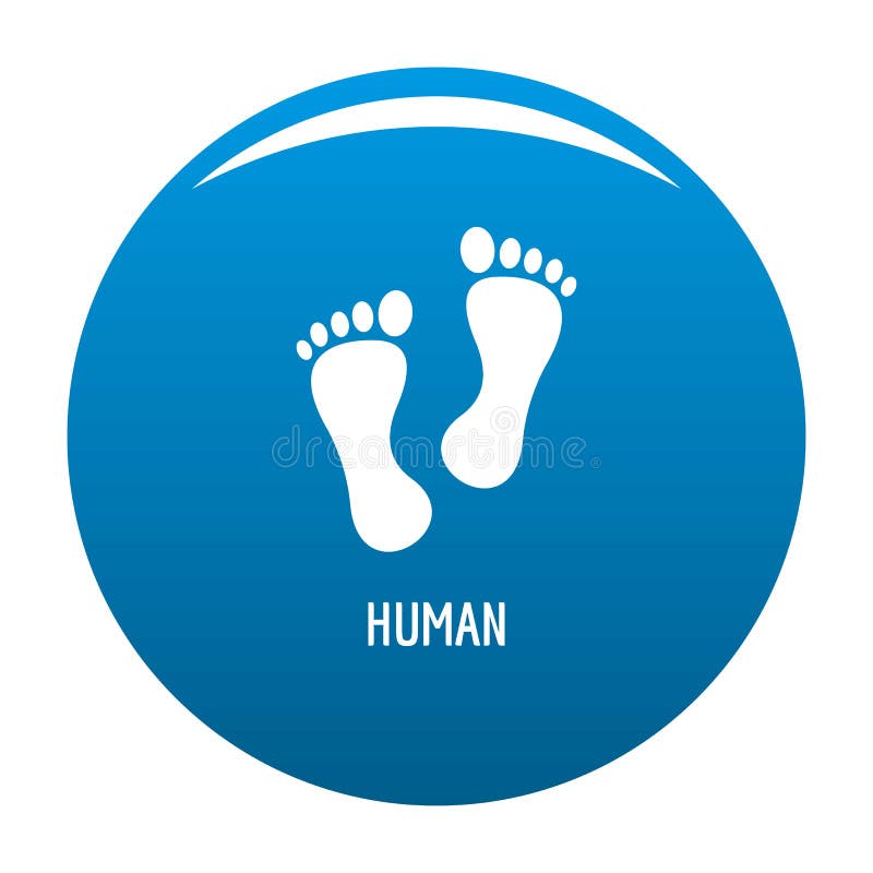 Human Step Icon Blue Vector Stock Vector - Illustration of barefoot ...
