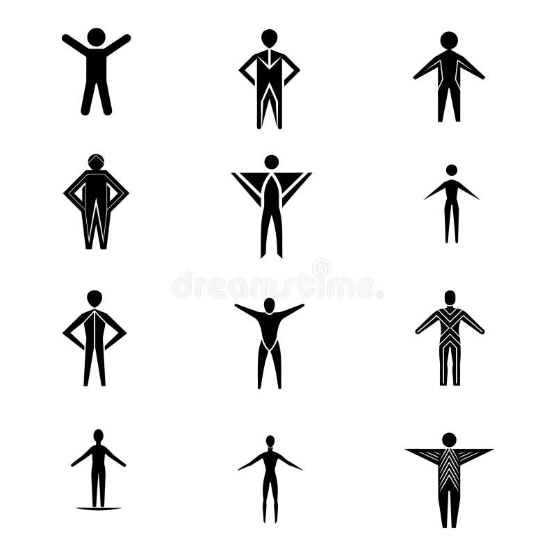 Human Stick Figure Pictogram Vector Icon. Stock Vector - Illustration ...