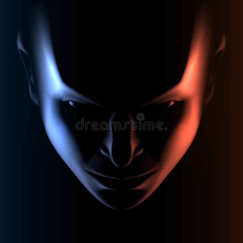 Human Stylized Face with Two Lights Stock Vector - Illustration of face ...