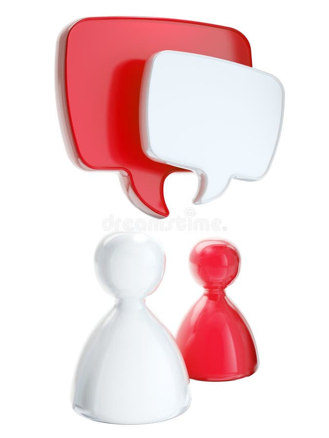 Human Symbolic Figures with Text Bubbles Stock Illustration ...