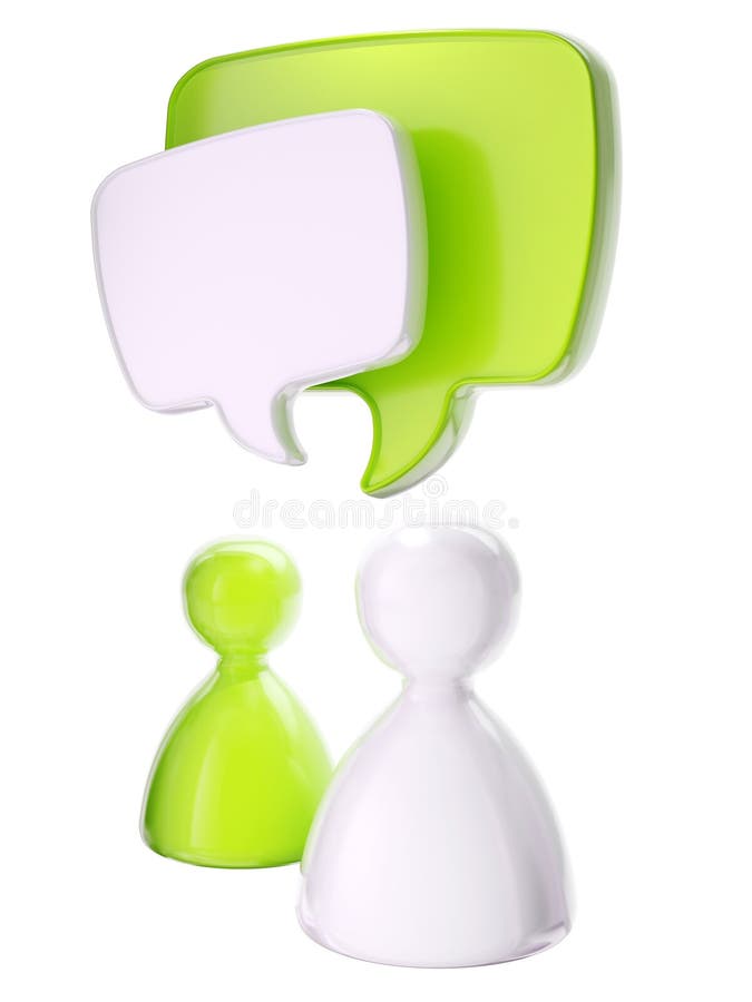 Human Symbolic Figures with Text Bubbles Stock Illustration ...