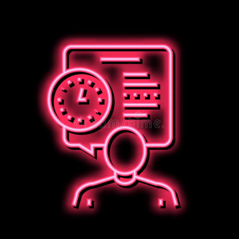 Human Talk about Task Time Scheduling Color Icon Vector Illustration ...