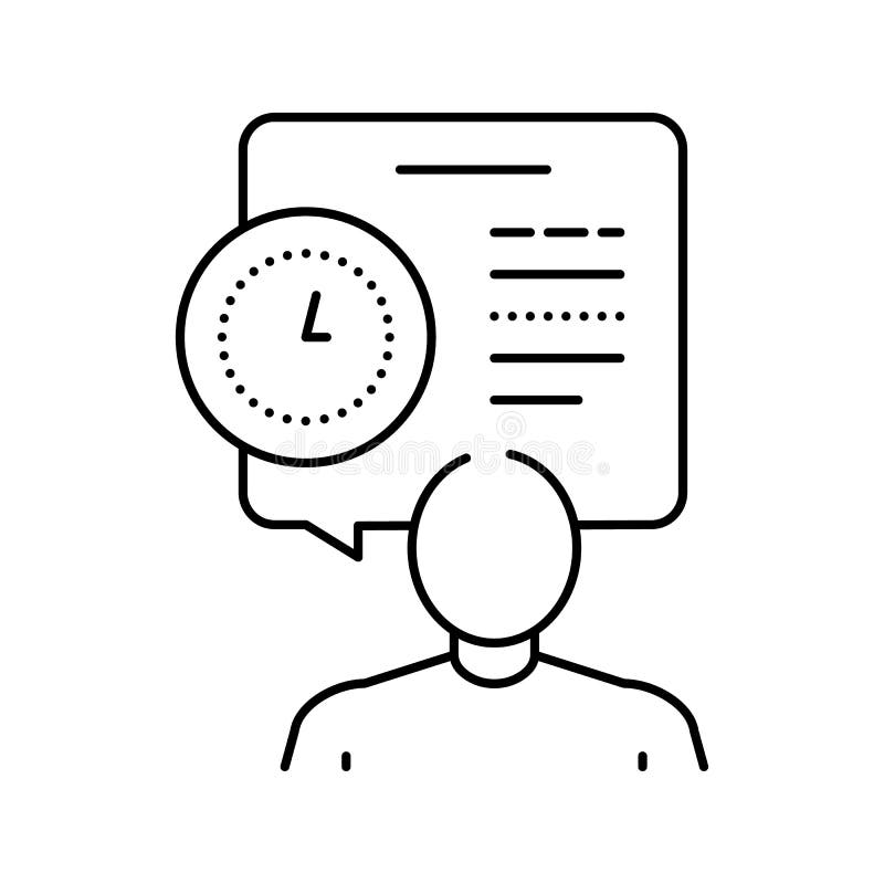 Human Talk about Task Time Scheduling Line Icon Vector Illustration ...