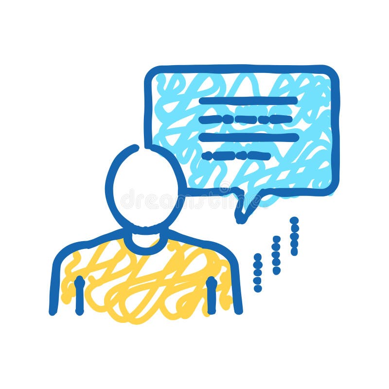 Human Talking Icon Doodle Illustration Stock Vector - Illustration of ...
