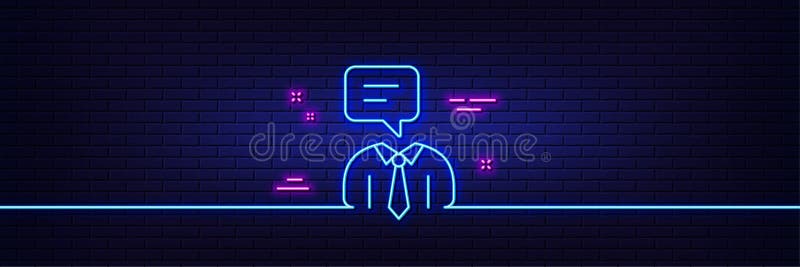 Human Talking Line Icon. Conversation Sign. Neon Light Glow Effect ...