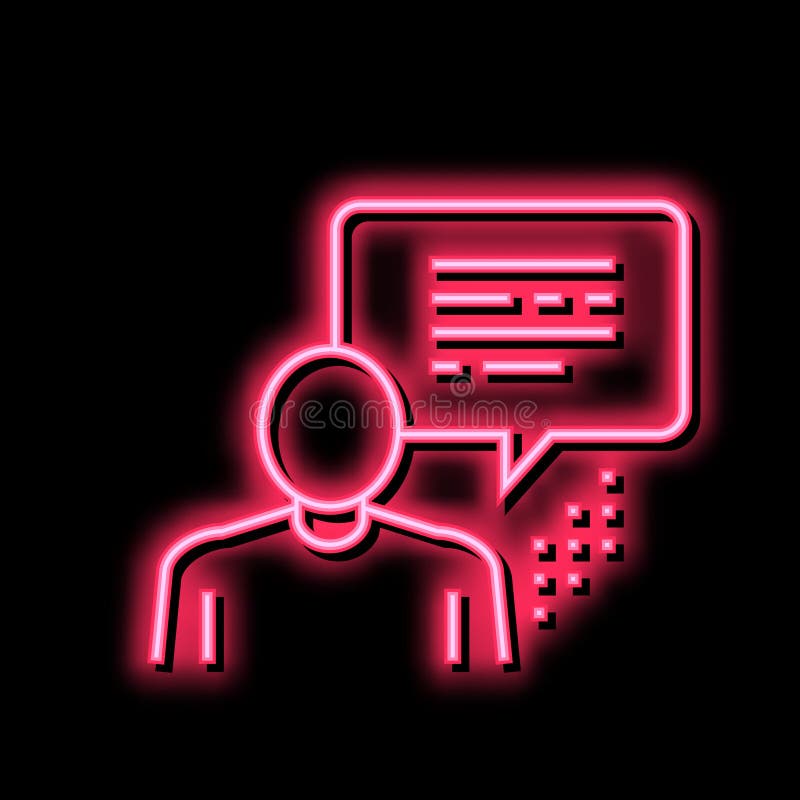 Human Talking Neon Glow Icon Illustration Stock Vector - Illustration ...