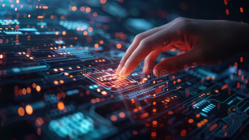 A Human Talking To a Robotic Artificial Intelligence. Stock Image ...