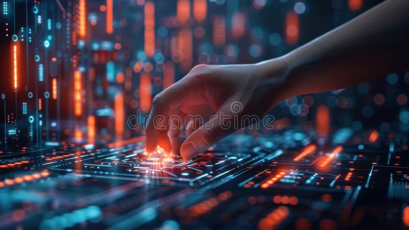 A Human Talking To a Robotic Artificial Intelligence. Stock Photo ...