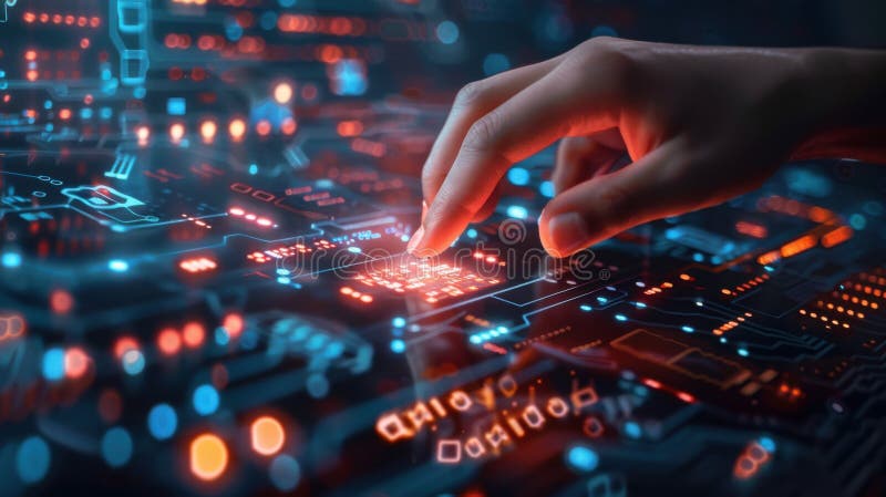 A Human Talking To a Robotic Artificial Intelligence. Stock Image ...